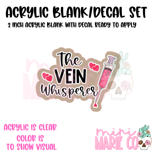 The Vein Whisperer Red Hearts Acrylic Blank/Decal Set – Mini Marie CO.