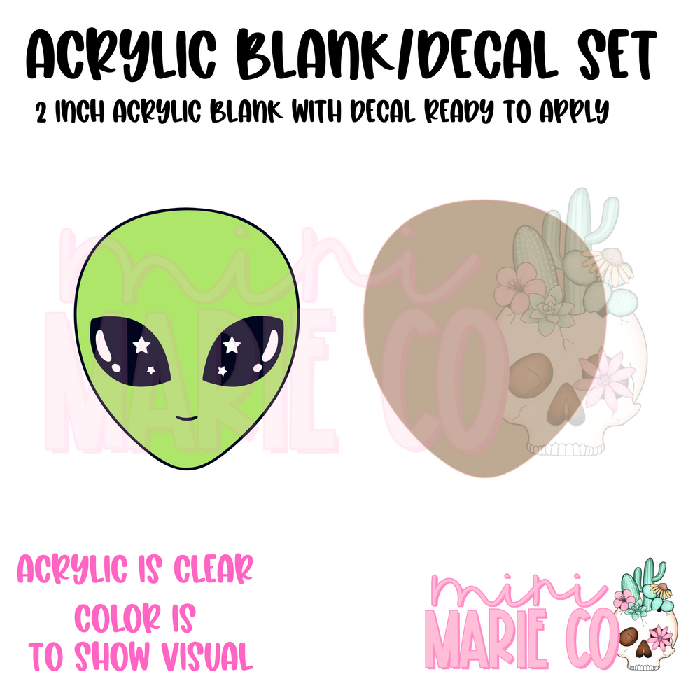 Alien Head Acrylic Blank/Decal Set – Mini Marie CO.